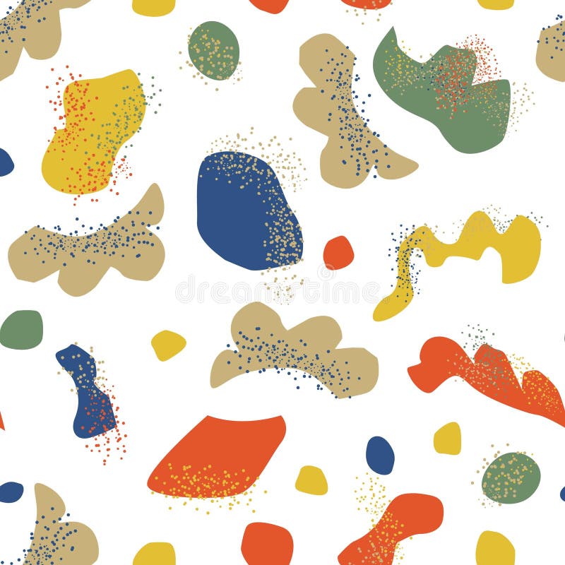 Vector Bright Textural Abstract Seamless Pattern on White Isolated ...