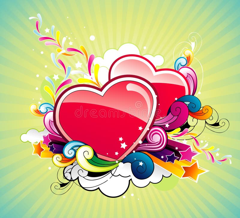 Vector Brillante De Los Corazones Ilustración del Vector - Ilustración ...