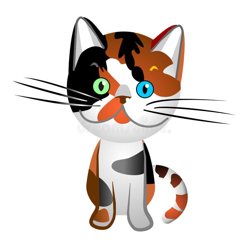 Vector British Cat Tortoiseshell Stock Vector - Illustration of green ...