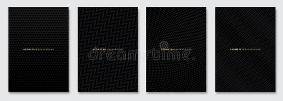 Deluxe Dark Cover Collection with Subtle Geometric Patterns Stock ...
