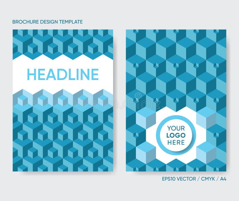 Vector Brochure Cover Design with 3D Cubes Stock Vector - Illustration ...