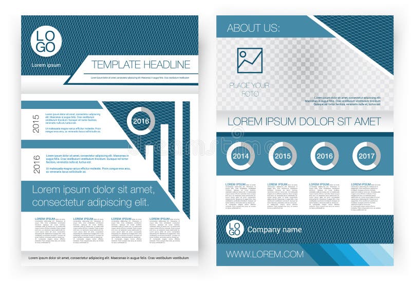 Vector Brochure Design Template. Front Page and Back Page, Infographics ...