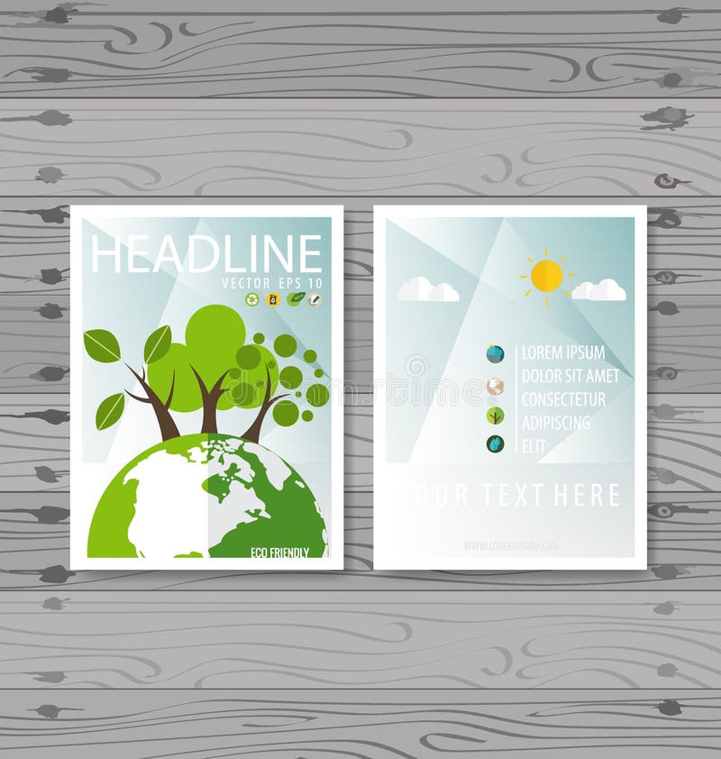 Vector Brochure Flyer Design Layout Template. Ecology Background Stock ...