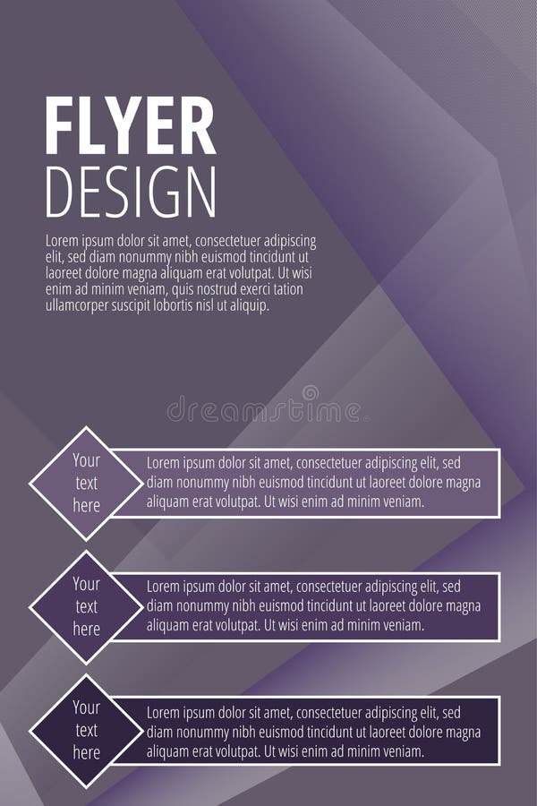 Vector Brochure Flyer Design Template in Purple Color - Illustration ...