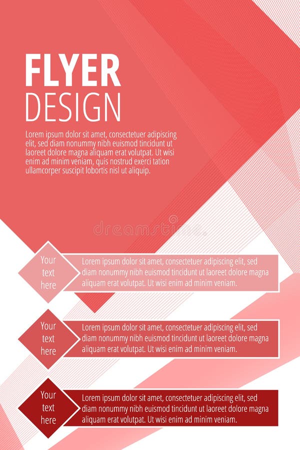 Vector Brochure Flyer Design Template in Red Color Stock Vector ...