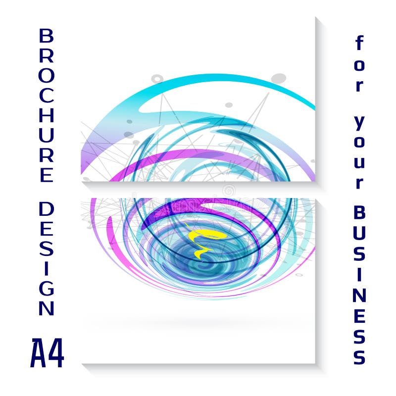 Vector Brochure Template Design with Line Elements. A4 Poster Stock ...