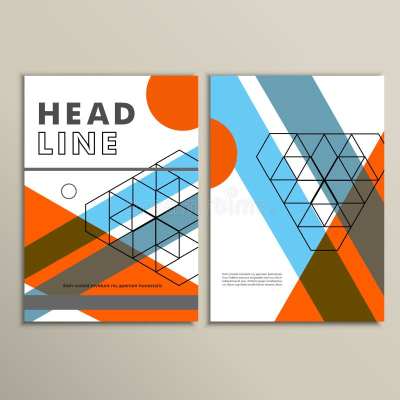 Vector Brochure Template Design with Lines and Geometry Elements Stock ...