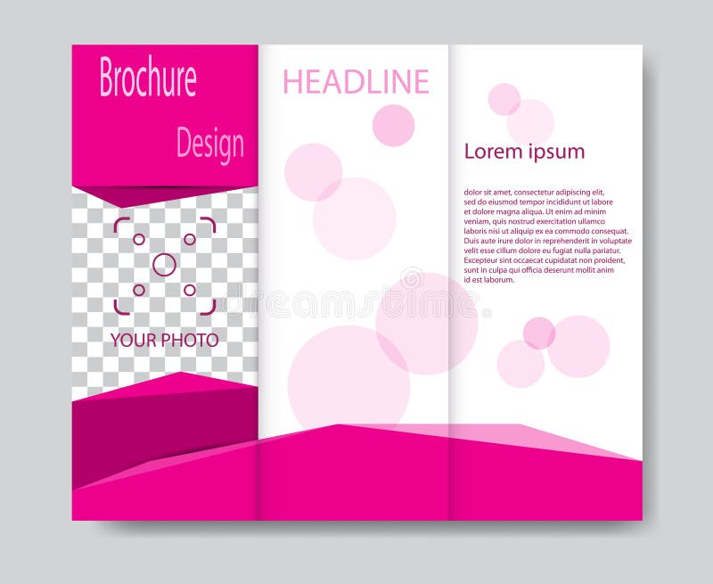 Vector Brochure Template Design with Pink Elements. Stock Vector ...