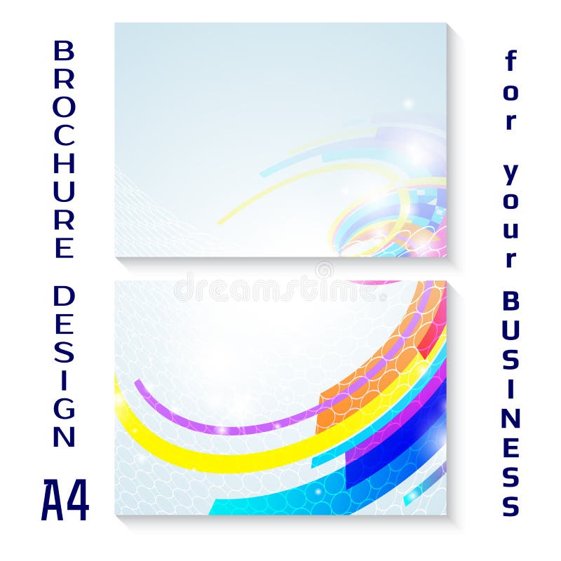 Vector Brochure Template Design with Technology , Line Elements. A4 ...