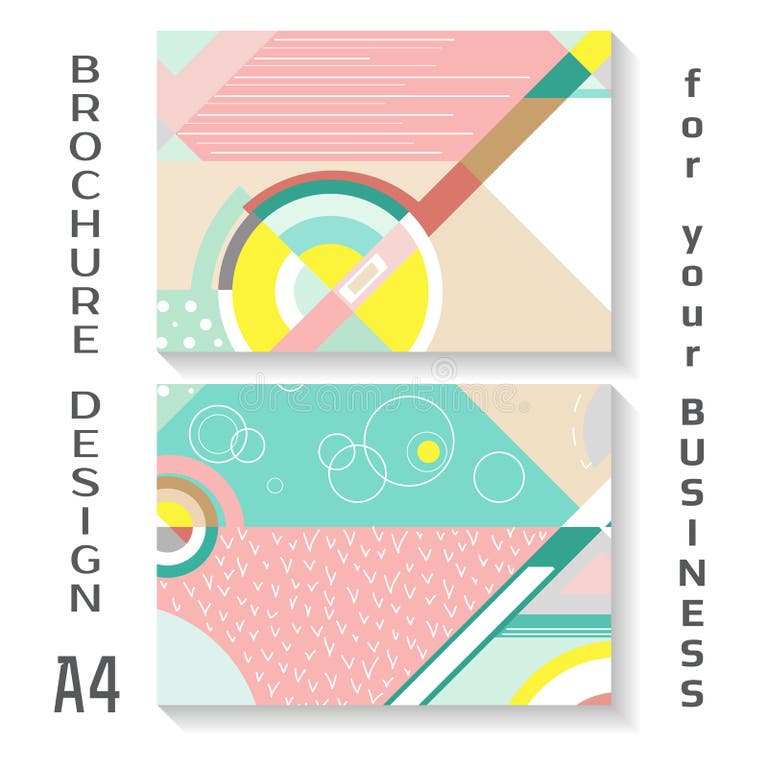 Vector Brochure Template Design with Triangles Elements. A4 Poster ...