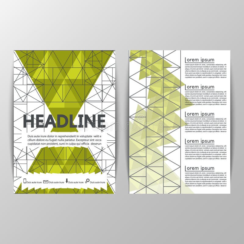 Vector Brochure Template Design with Triangles Stock Illustration ...