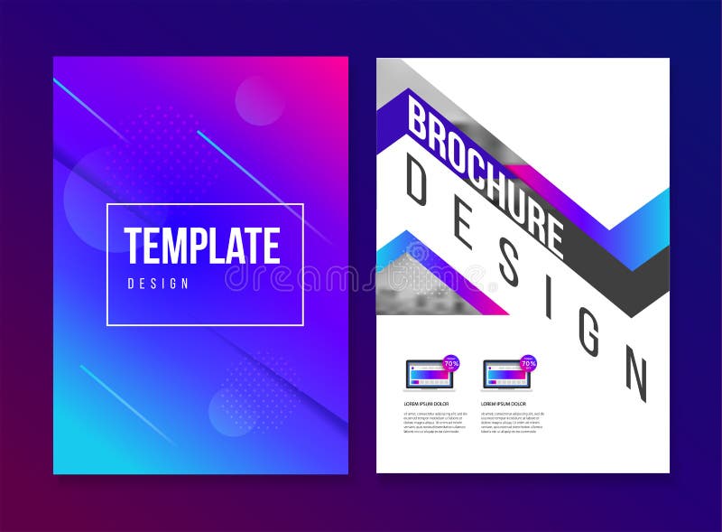 Vector Brochure Template with Trend Gradient Stock Vector ...