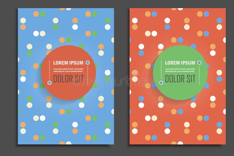 Vector Brochures Vintage Dots Style Stock Vector - Illustration of ...