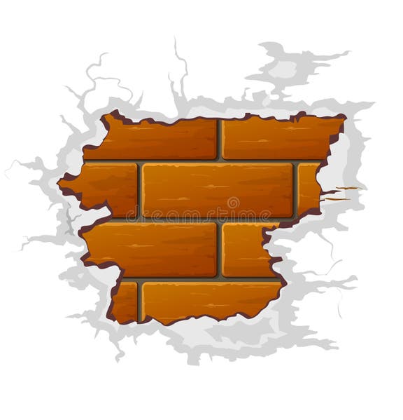 Vector broken brick wall stock vector. Illustration of wall - 7148387