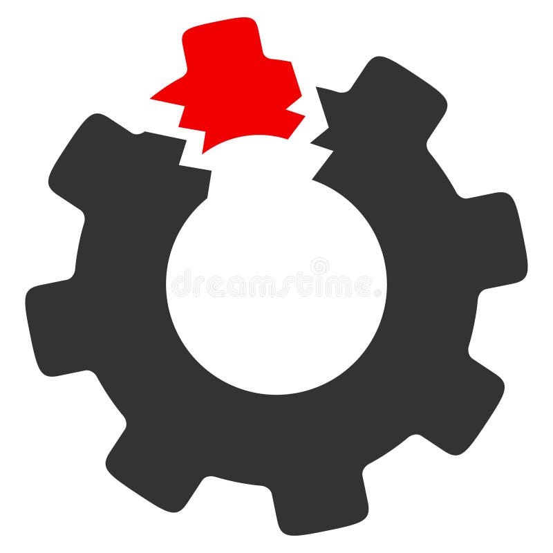 Broken Cog Vector Icon stock vector. Illustration of equipment - 128021814