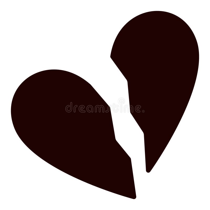 Vector Broken Heart Concept Icon, Heartbreak Sign Stock Illustration ...