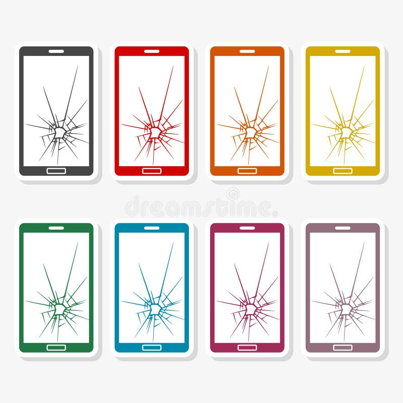 Vector Broken Smart Phone - Illustration Stock Vector - Illustration of ...