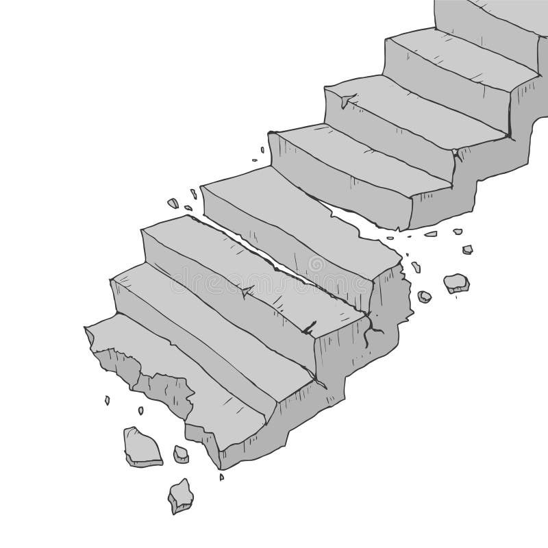Vector broken stairs stock vector. Illustration of concrete - 47443604