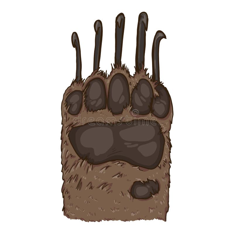 Vector Brown Bear Paw Cartoon Illustration Stock Vector - Illustration ...