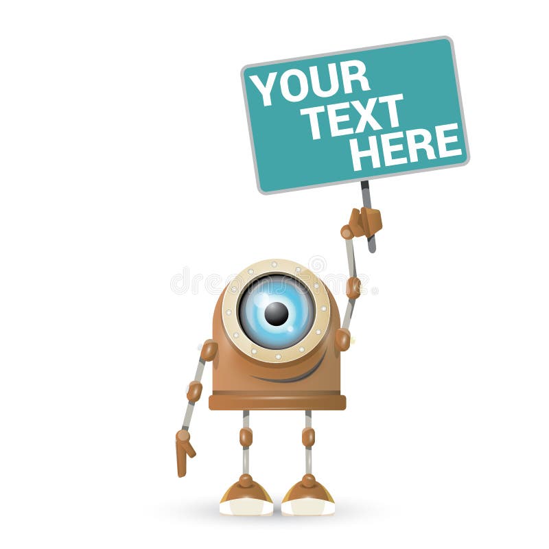 Vector Brown Cartoon Robot Isolated on White Stock Vector ...