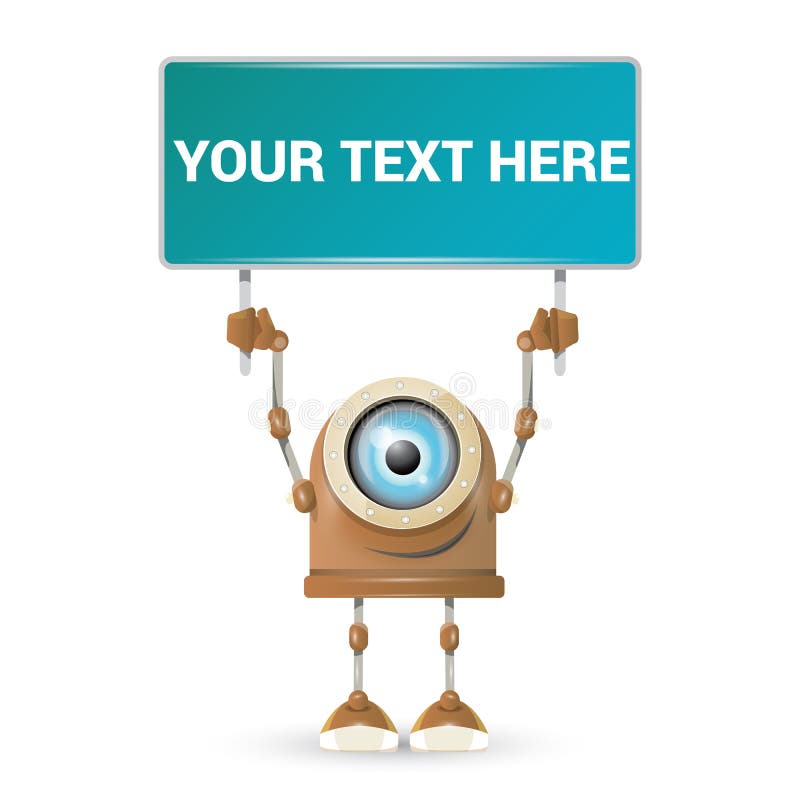 Vector Brown Cartoon Robot Isolated on White Stock Vector ...