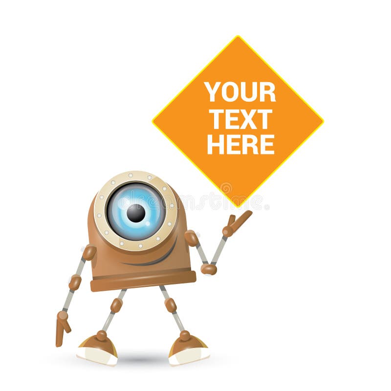 Vector Brown Cartoon Robot Isolated on White Stock Vector ...