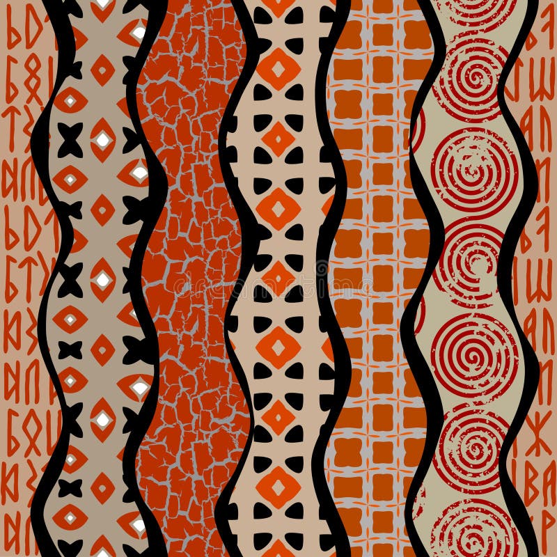 Vector Brown Ethnic Tribal Pattern. Seamless Art Image. Stock Vector ...