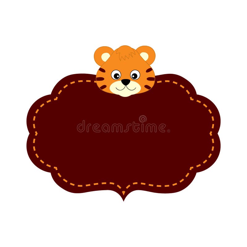 Vector Brown Frame with Tiger Image. Vector Frame. Stock Vector ...