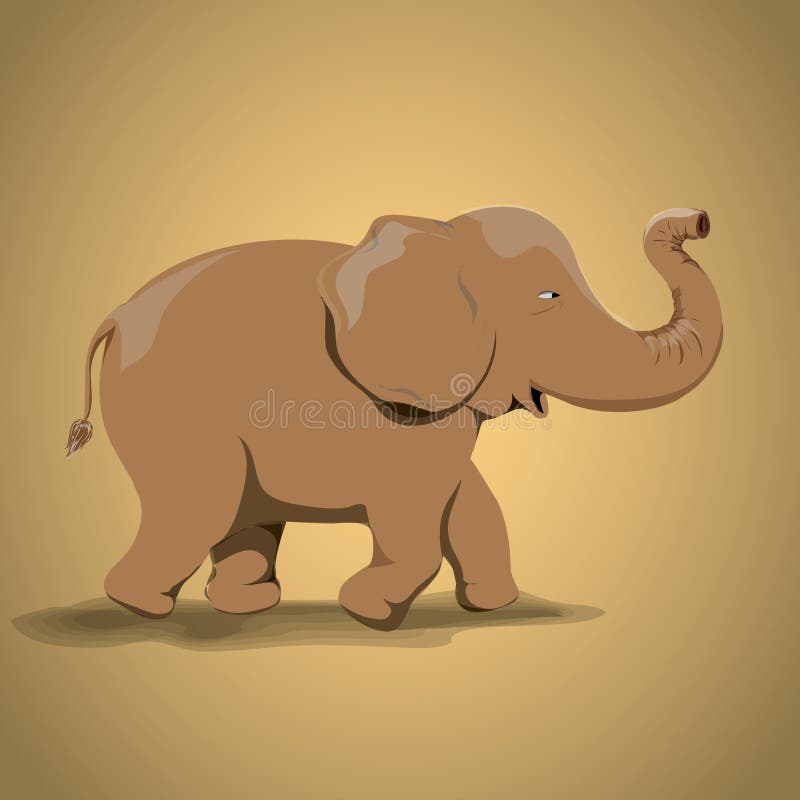 Vector Brown Full Body Elephant. Stock Illustration - Illustration of ...