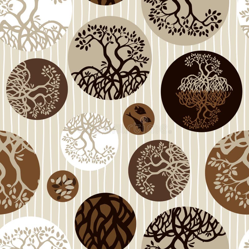 Vector Brown of Mangrove Plants Seamless Repeat Pattern Which Commonly ...