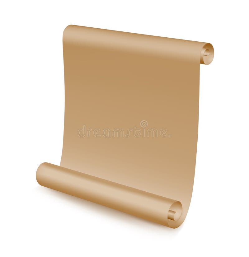 Vector Brown Realictic Paper Roll. Medieval Rolled Parchment Stock ...