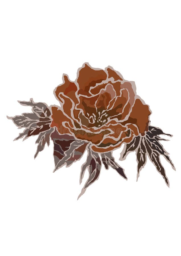 Vector of Brown Rose Flower Stock Illustration - Illustration of leaf ...