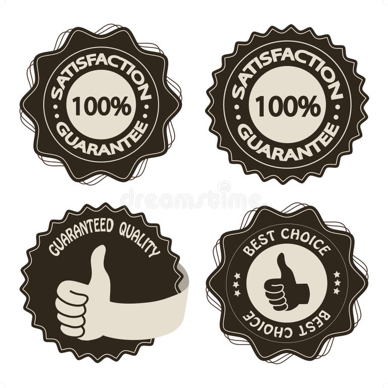 Vector Brown Satisfaction Guarantee Labels Stock Vector - Illustration ...