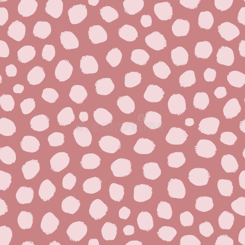 Vector Brownish Pink Hand Drawn Spotty Dotty Seamless Pattern Design ...