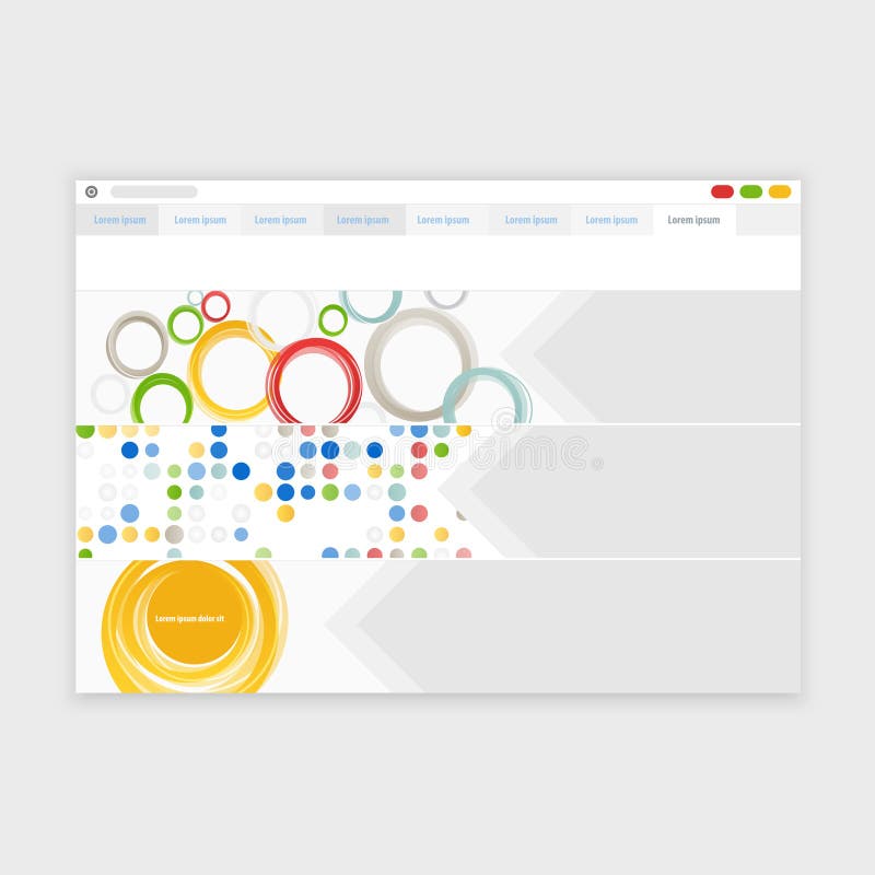 Vector Browser Design with Responsive Website Stock Vector ...