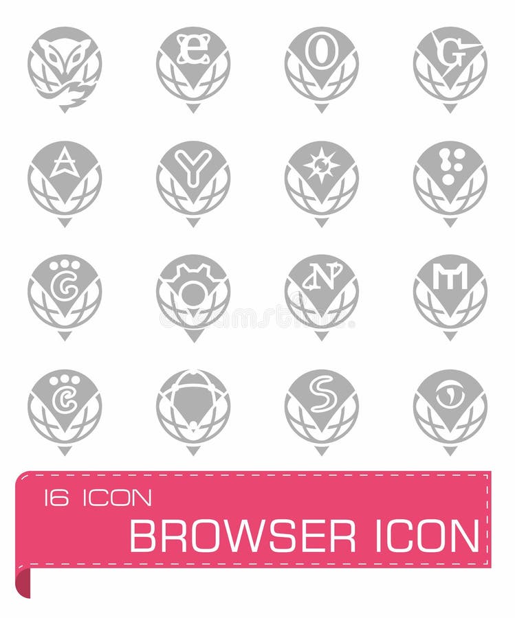 Vector Browser icon set stock vector. Illustration of media - 79162841