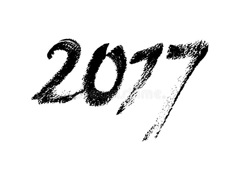 Vector Brush Calligraphy 2017 Sign Isolated Stock Vector - Illustration ...