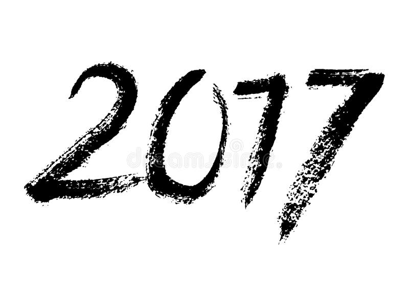Vector Brush Calligraphy 2017 Sign Isolated Stock Vector - Illustration ...