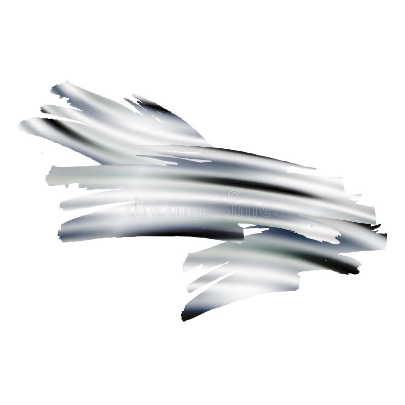 Vector Brush Stroke. Abstract Fluid Splash. Gradient Paintbrush. Silver ...