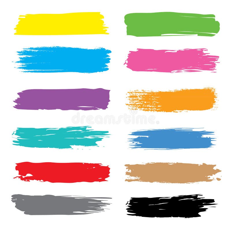 Vector Brush Stroke Colorful Vector Hand Drawn with Ink Stock Vector ...