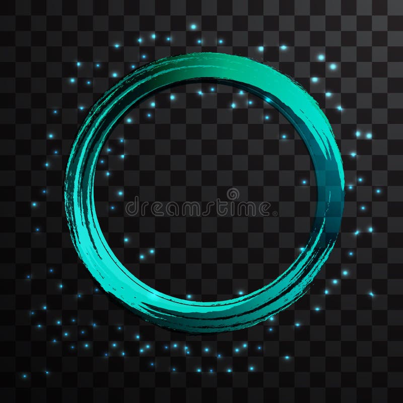 Vector Brush Strokes Circles of Paint. Ink Hand Drawn Paint Brush ...