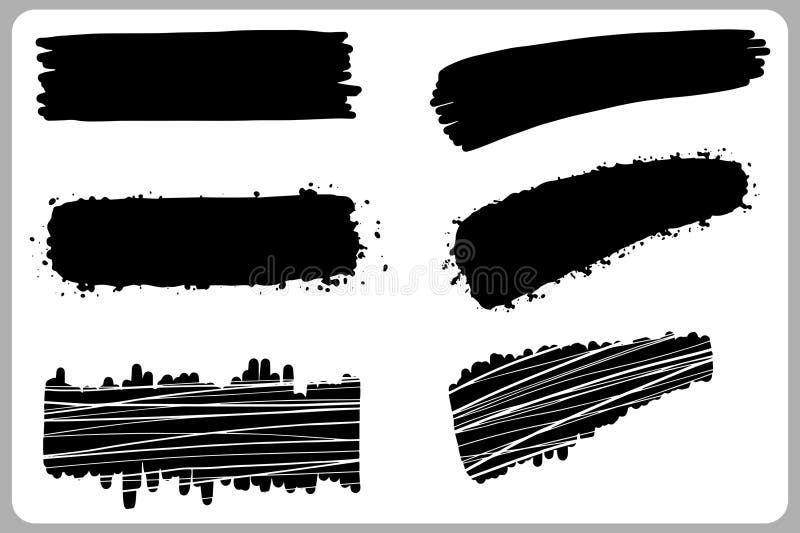 Vector Brush Strokes. Grunge Design Elements of Text Boxes. Banners ...