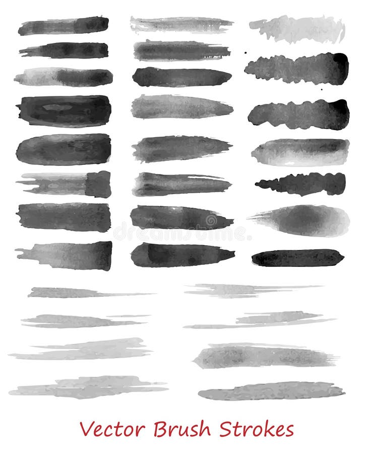Vector brush strokes set stock vector. Illustration of grungy - 94367649