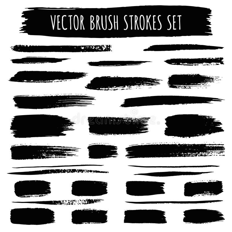 Vector brush strokes set stock vector. Illustration of templates ...