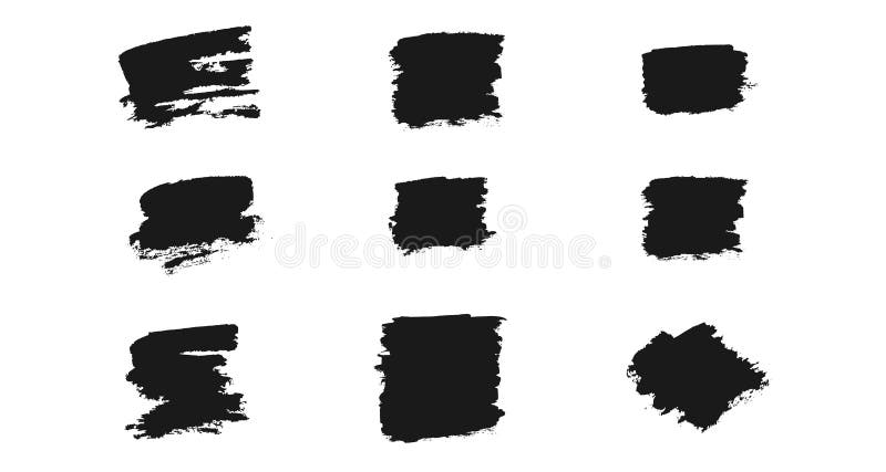 Vector Brush Strokes Text Boxes. Grunge Textures Stock Vector ...