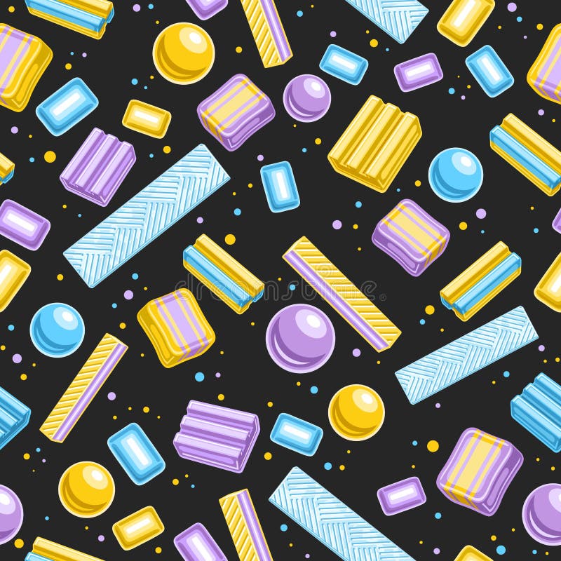 Vector Bubble Gum Seamless Pattern Stock Vector Illustration Of Group