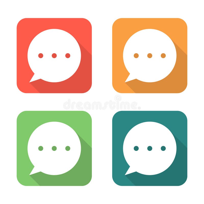 Vector Bubble Message with Shadow Icon Set Editorial Image ...