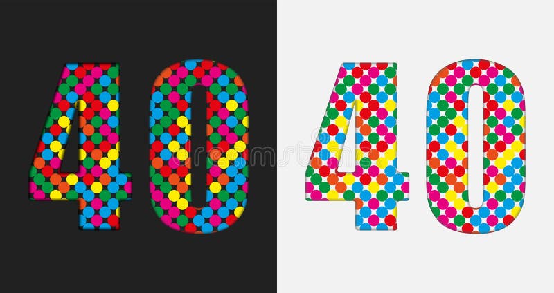 Bubble Number - 40. Glitter Figure of Colored Dots Stock Vector ...