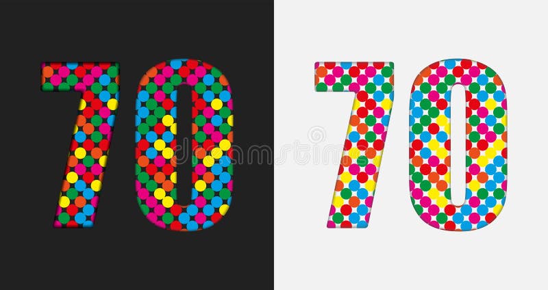Bubble Number - 70. Glitter Figure of Colored Dots Stock Vector ...