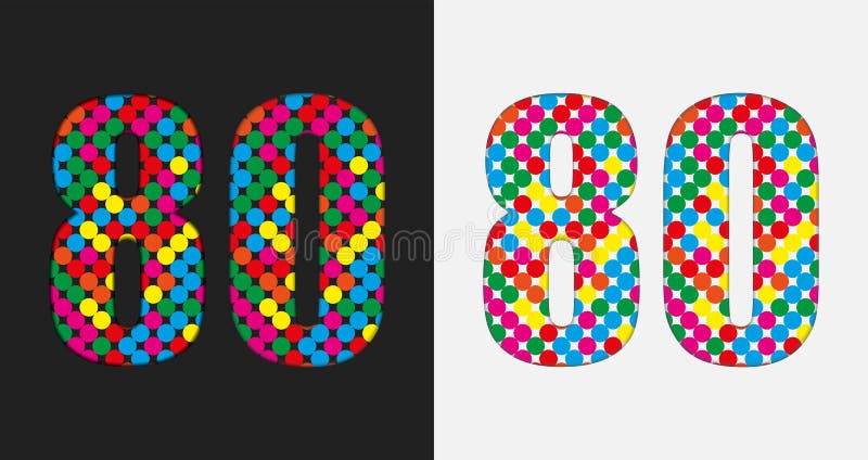 Bubble Number - 80. Glitter Figure of Colored Dots Stock Vector ...